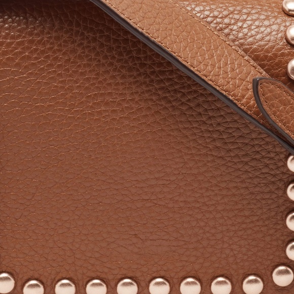 Coach | Bags | Coach Taupe Saddle Rivet Stud Pebbled Leather Dakotah 4 ...